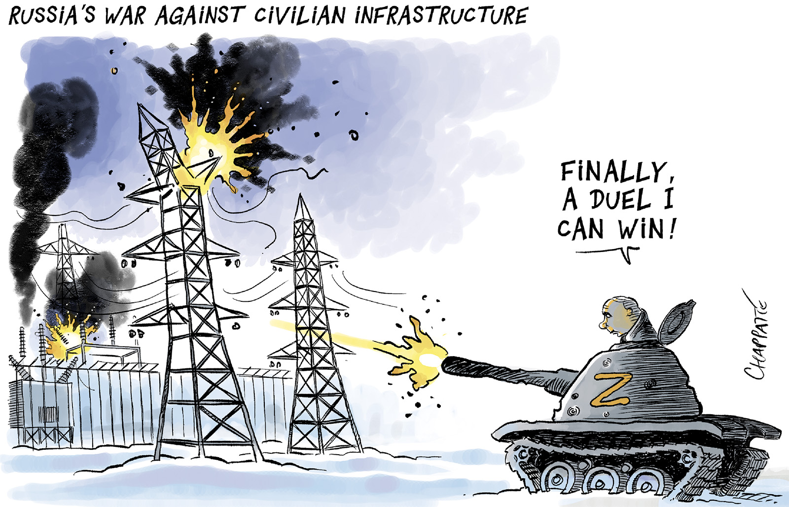 Russias War Against Civilian Infrastructures Globecartoon