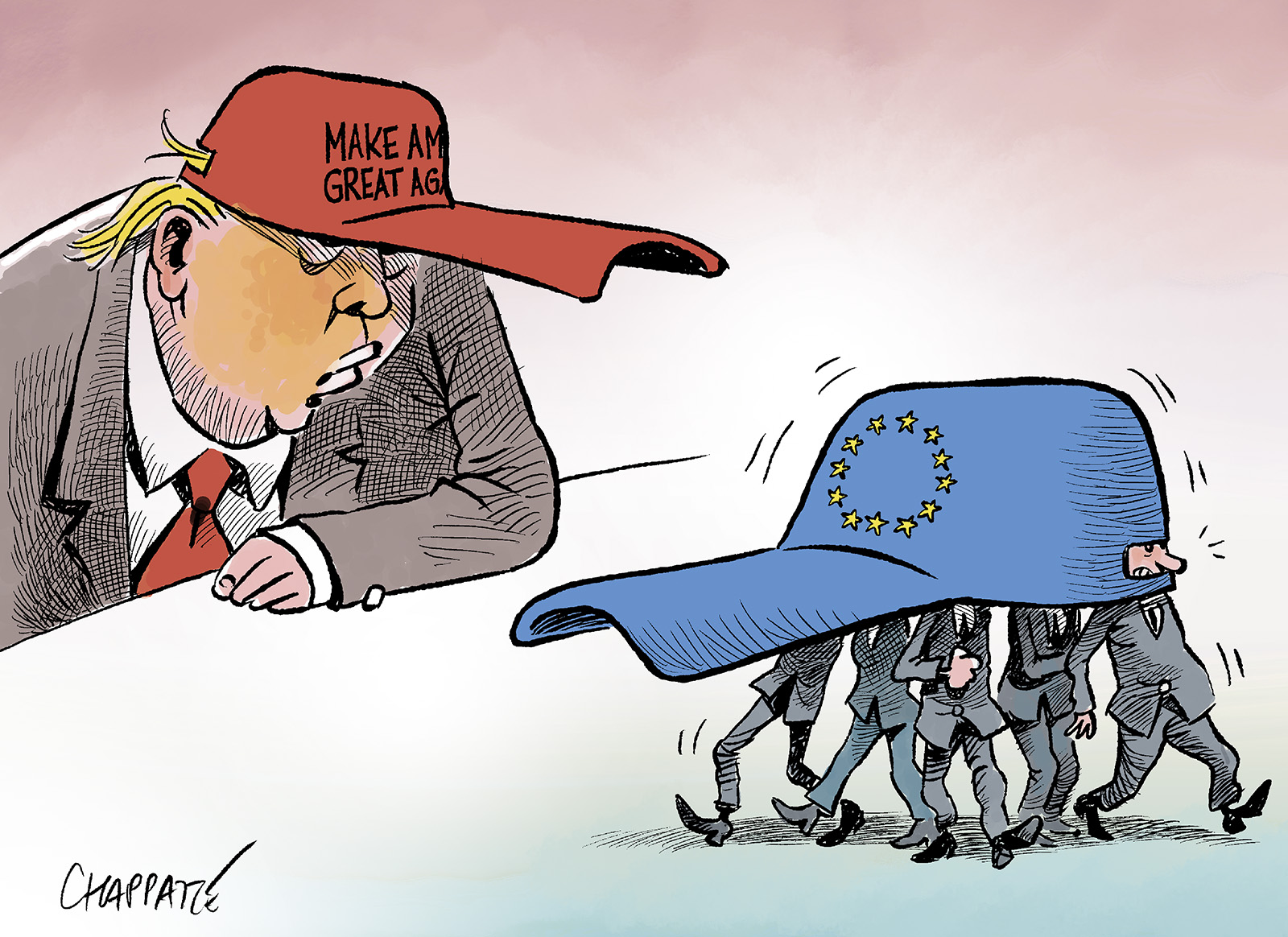 USA vs Europe | Globecartoon - Political Cartoons - Patrick Chappatte