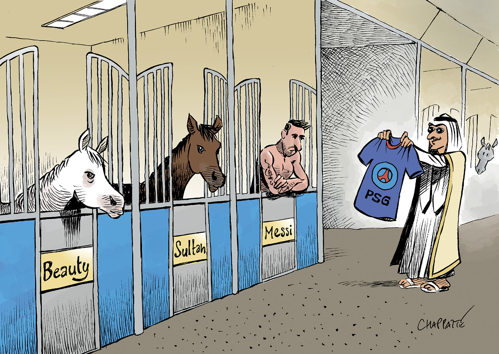 Lionel Messi au PSG | Globecartoon - Political Cartoons - Patrick Chappatte