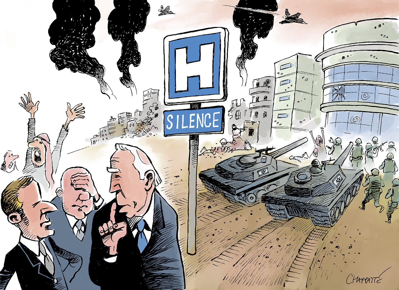 Gaza: Watch Out, Hospital! | Globecartoon - Political Cartoons ...