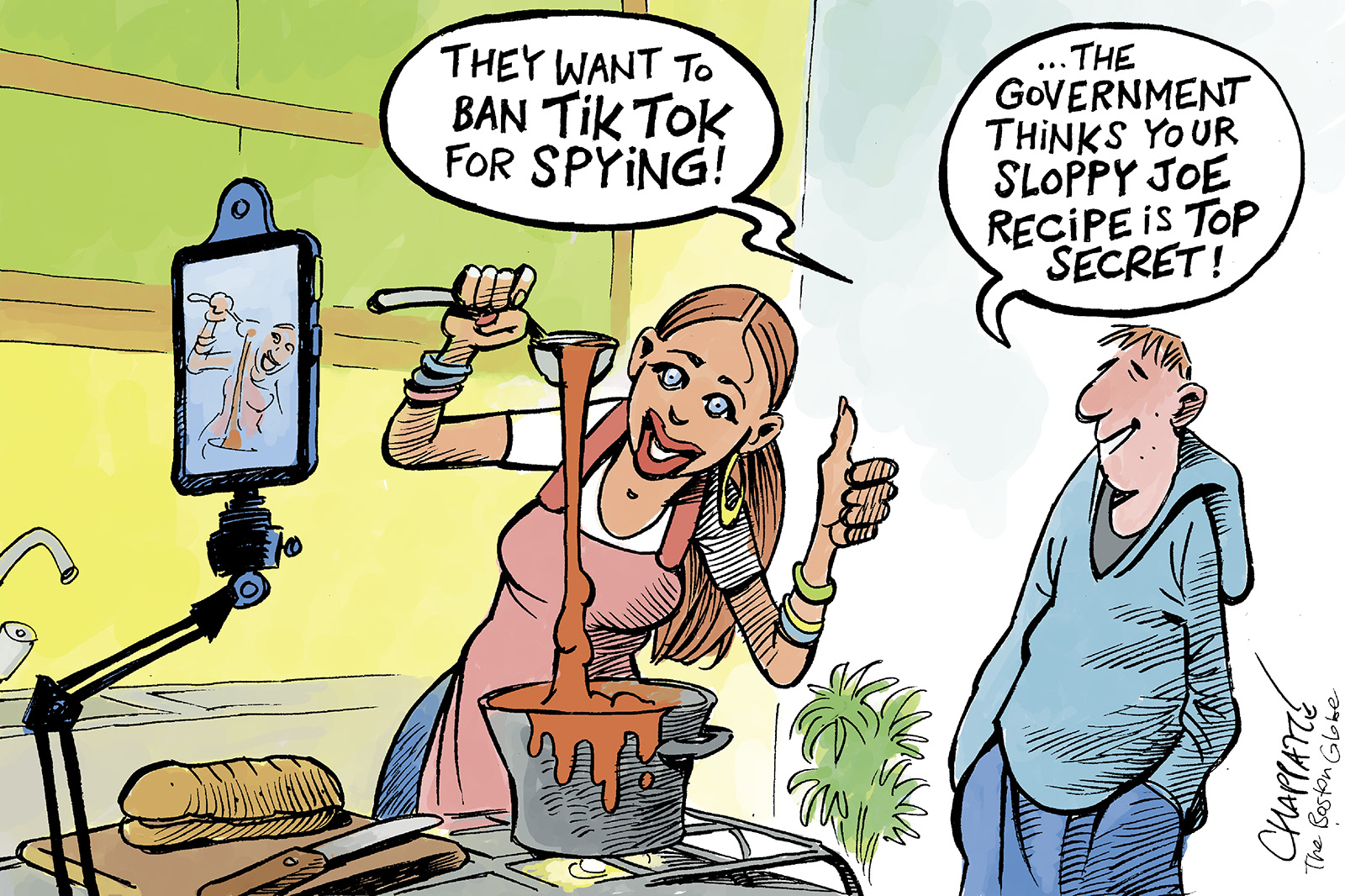 The TikTok threat | Globecartoon - Political Cartoons - Patrick Chappatte