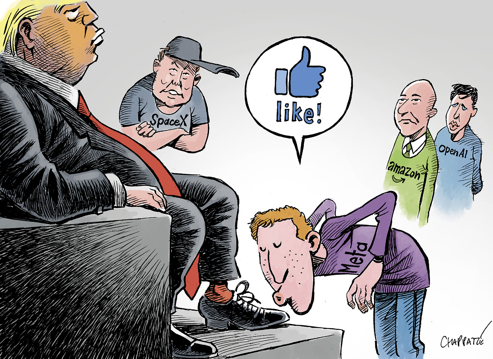 Tech moguls pledge allegiance | Globecartoon - Political Cartoons ...