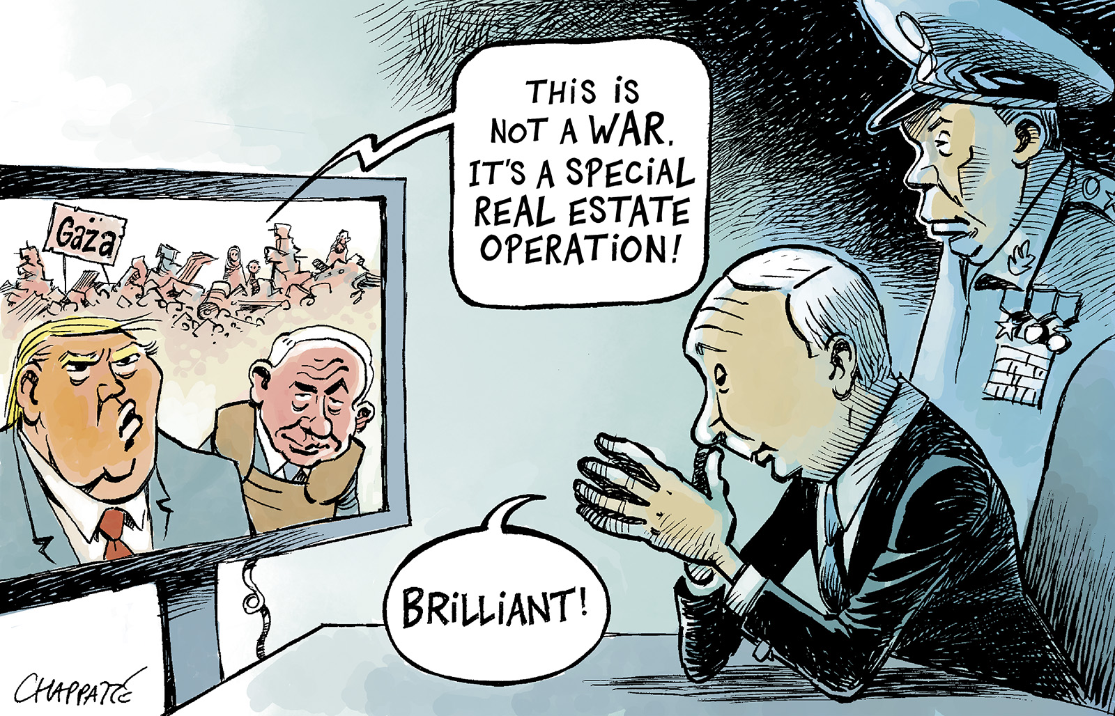 Gaza according to Trump | Globecartoon - Political Cartoons - Patrick ...