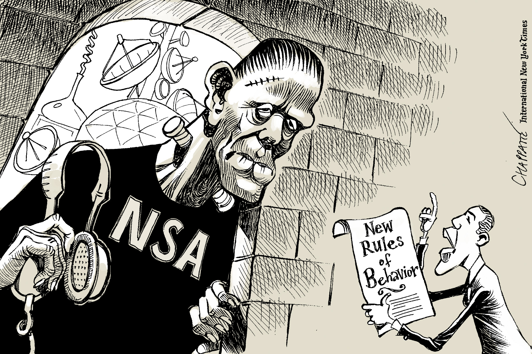Reining in the NSA | Globecartoon - Political Cartoons - Patrick Chappatte