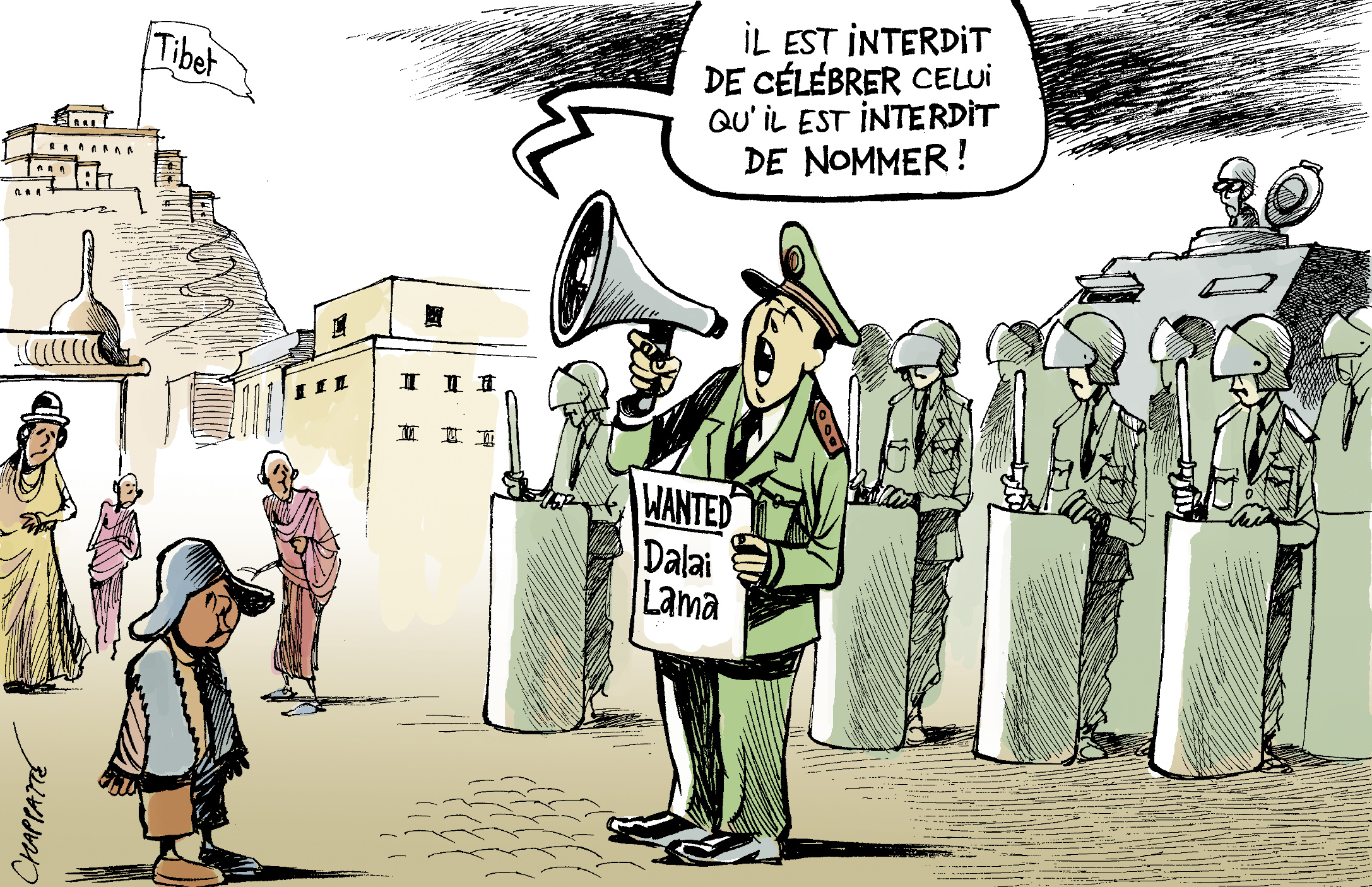 50 ans d'exil du Dalai Lama | Globecartoon - Political Cartoons ...