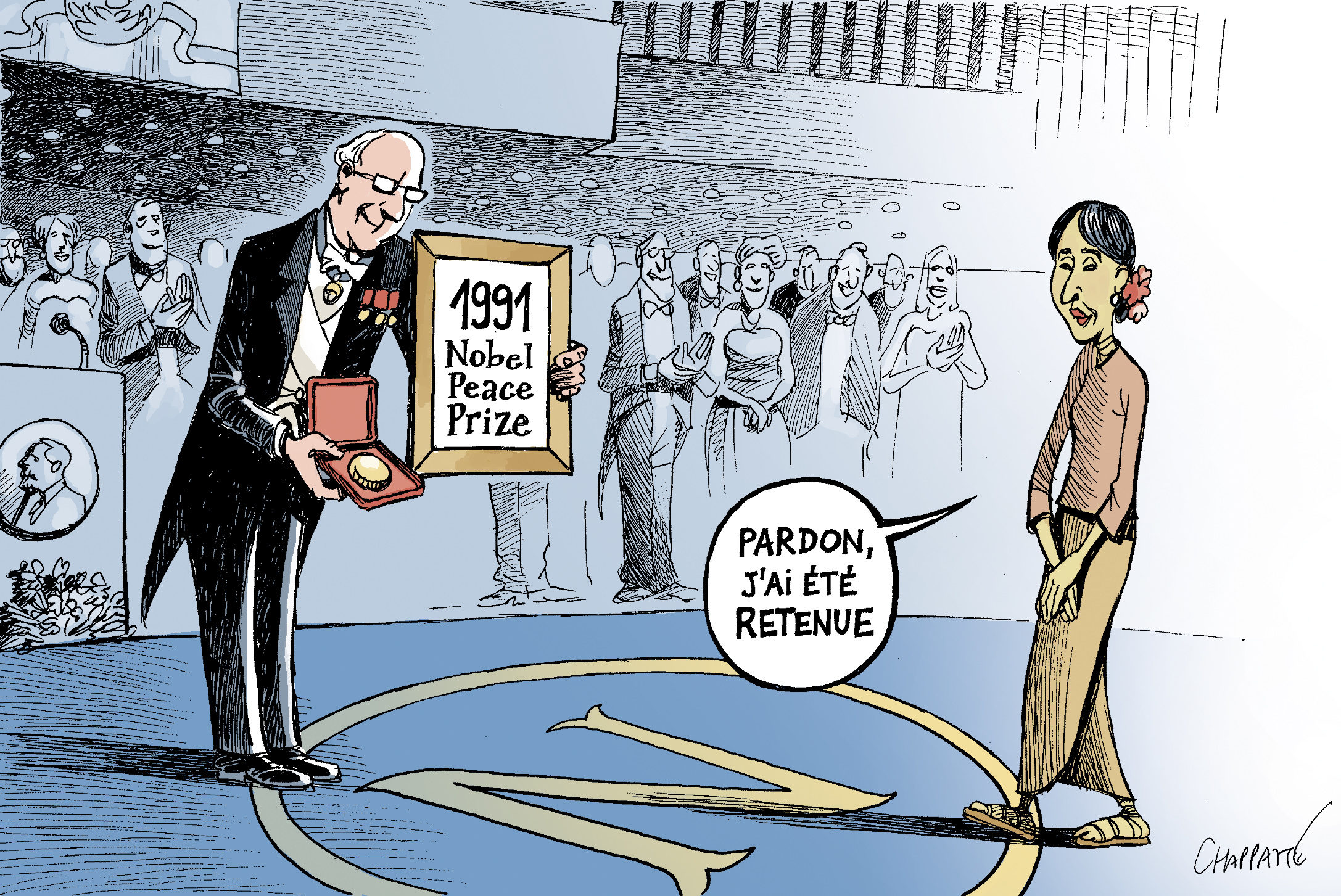 Aung San Suu Kyi reçoit son Nobel | Globecartoon - Political Cartoons ...