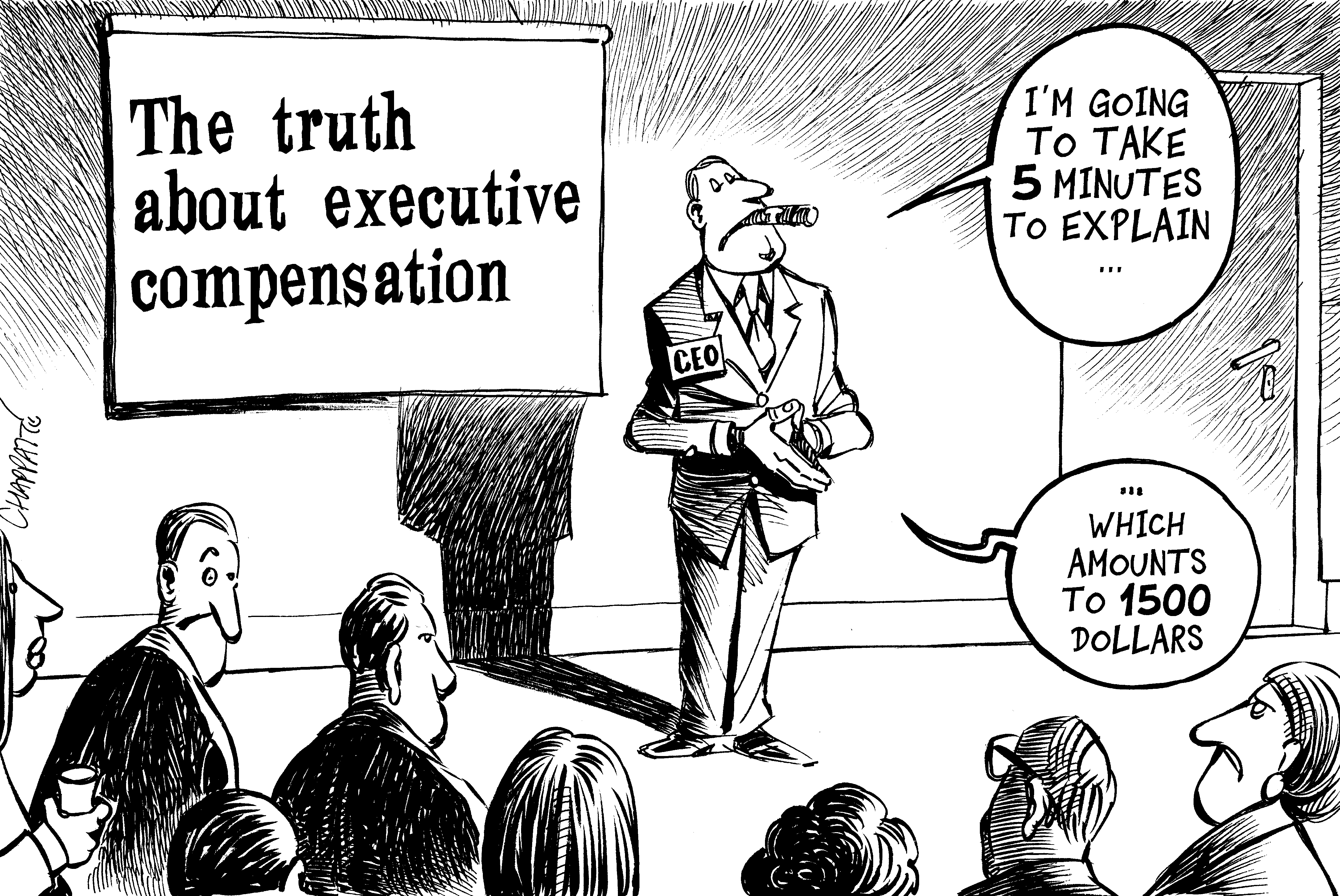 Executive pay | Globecartoon - Political Cartoons - Patrick Chappatte