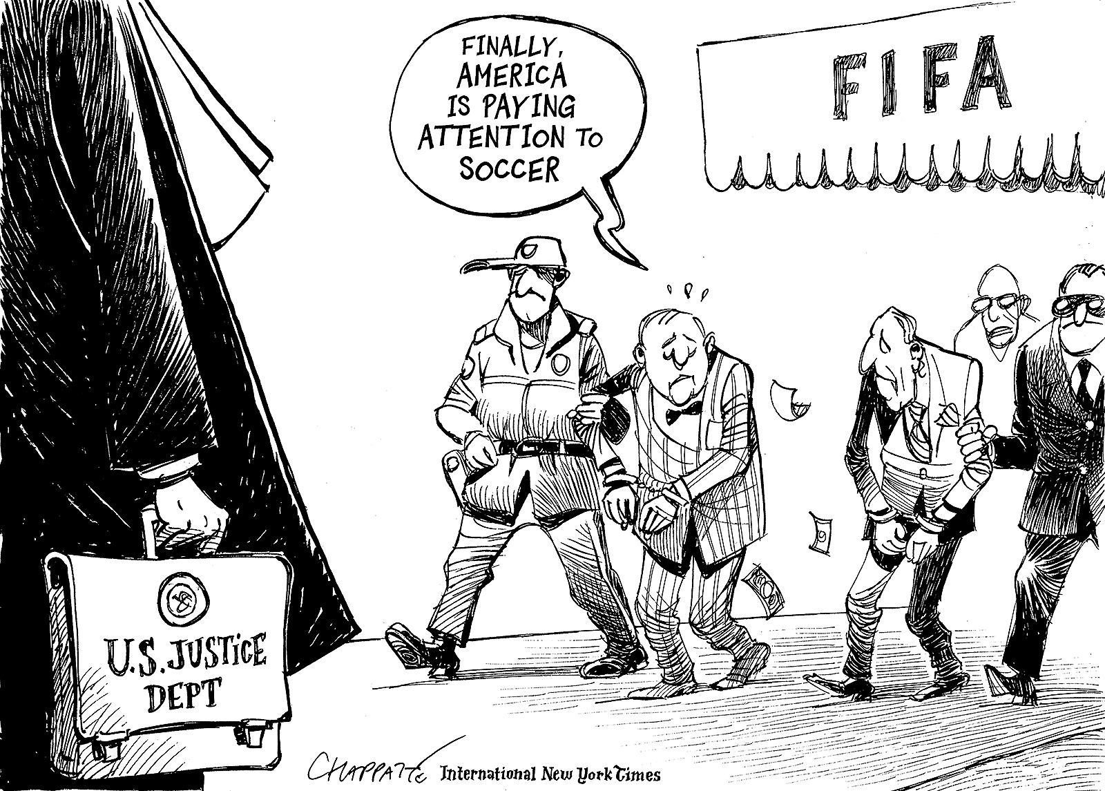 The USA vs FIFA | Globecartoon - Political Cartoons - Patrick Chappatte