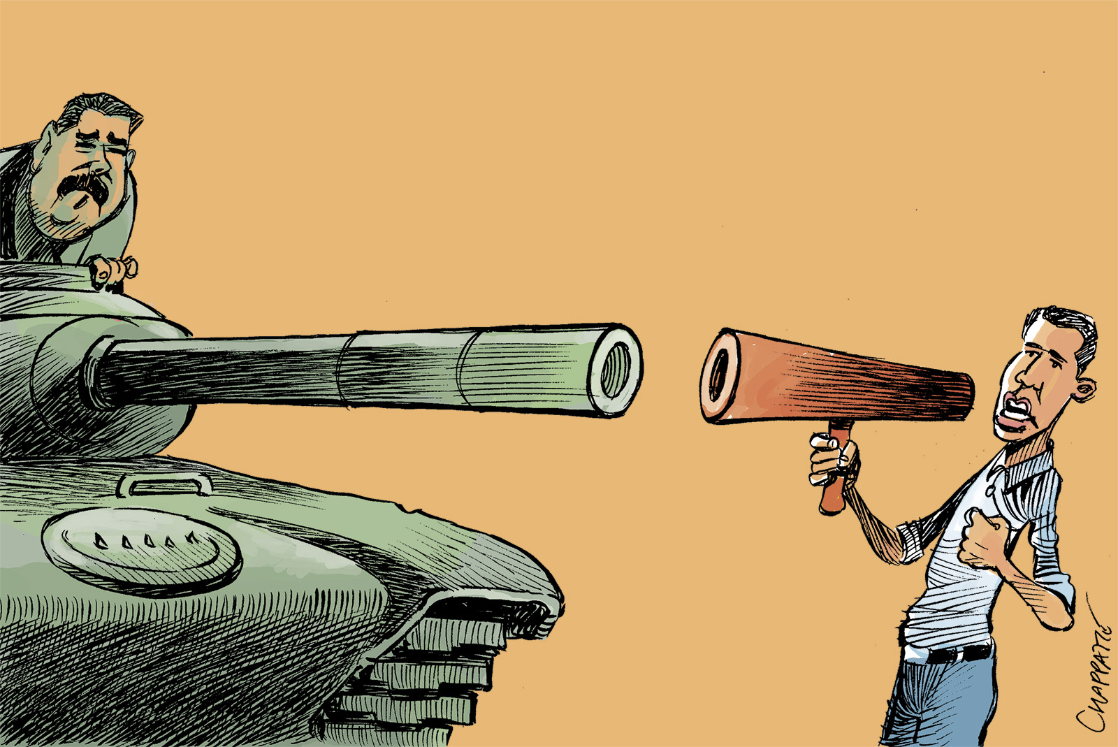 Showdown in Venezuela | Globecartoon - Political Cartoons - Patrick ...