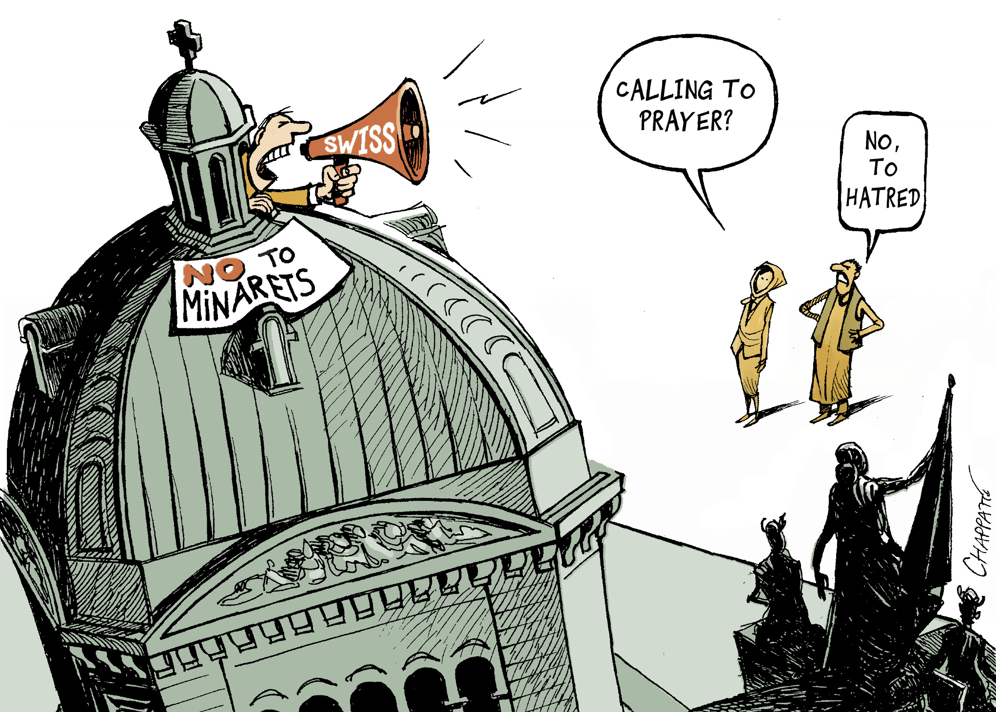 Swiss Want To Ban Minarets | Globecartoon - Political Cartoons ...