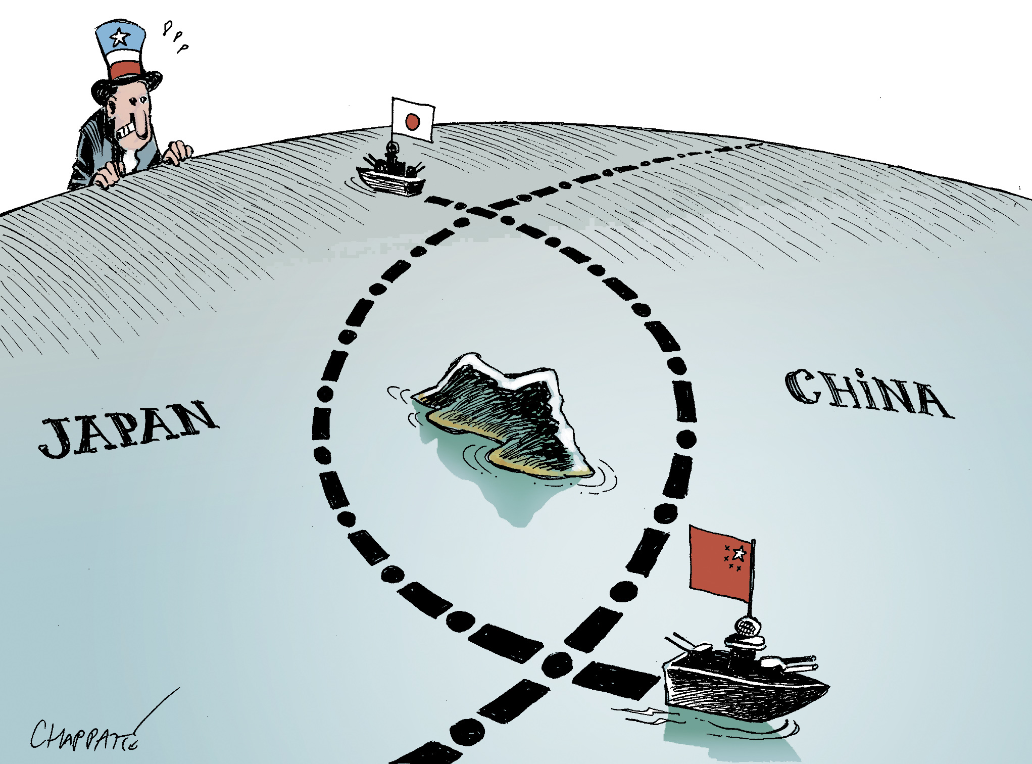 Japan and China clash over islands | Globecartoon - Political Cartoons ...