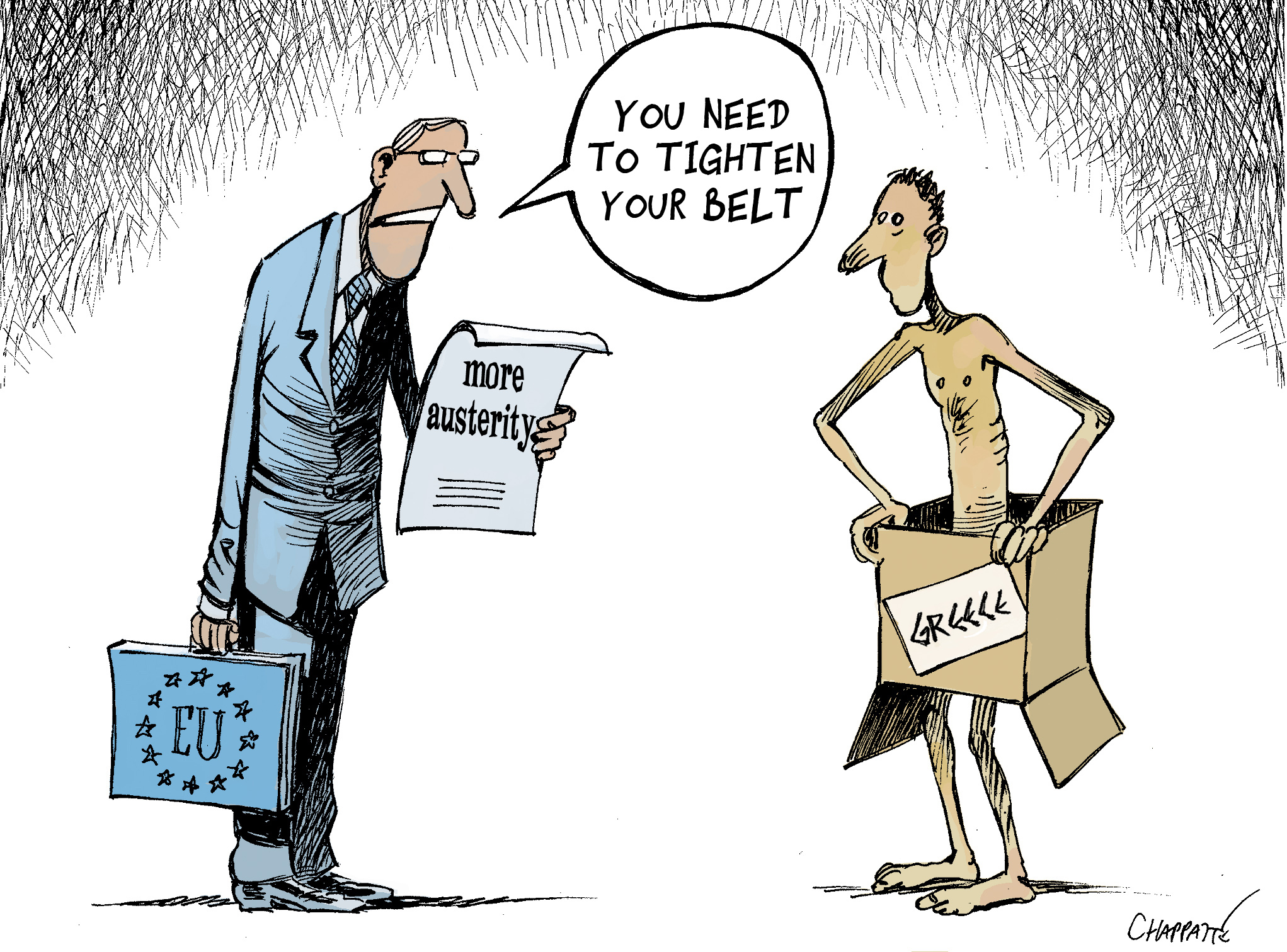 More Austerity For Greece | Globecartoon - Political Cartoons - Patrick ...