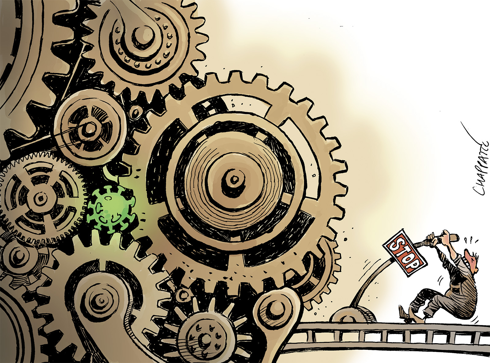 Stopping the machine | Globecartoon - Political Cartoons - Patrick ...