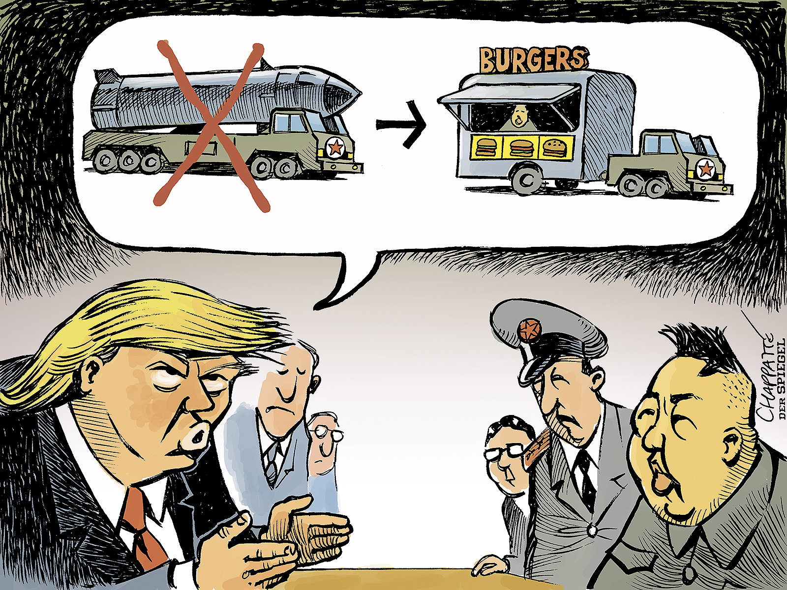 How Trump convinced Kim | Globecartoon - Political Cartoons - Patrick ...